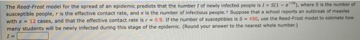 Solved The Reed-Frost model for the spread of an epidemic | Chegg.com