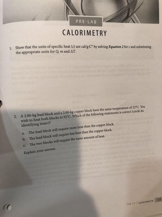 Solved LAB 11 CALORIMETRY OBJECTIVES In the EXPERIMENTAL | Chegg.com Solved LAB 11 CALORIMETRY OBJECTIVES In the EXPERIMENTAL | Chegg.com