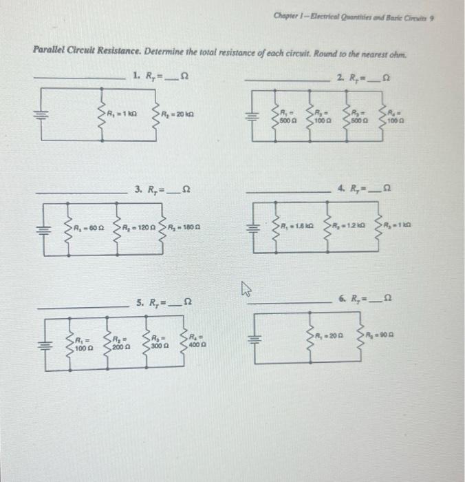 Solved Parallel Circuit Resistance. Determine the total | Chegg.com