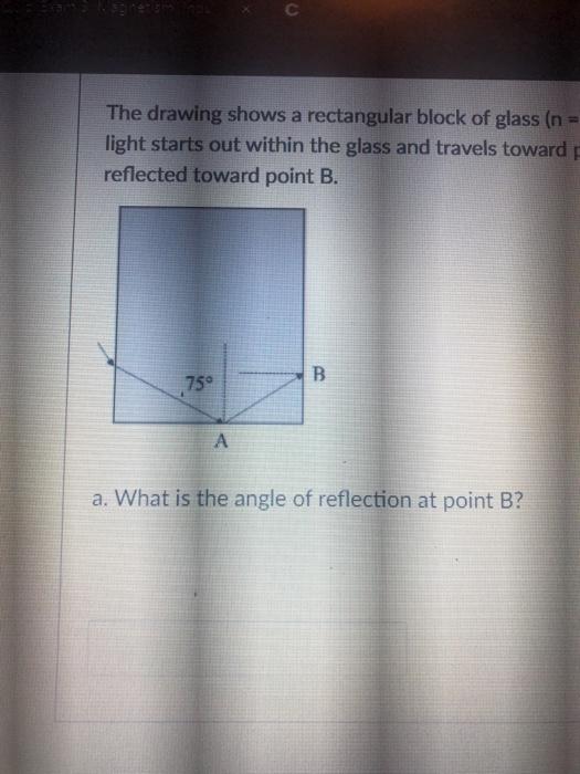 Solved The drawing shows a rectangular block of glass (n = | Chegg.com