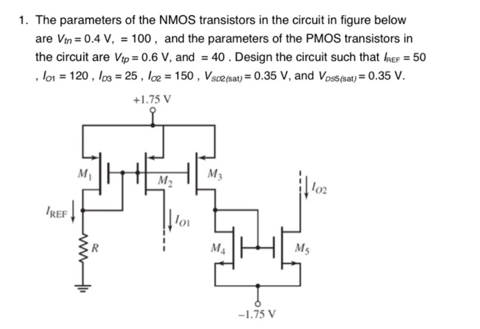 Solved 1. The parameters of the NMOS transistors in the | Chegg.com