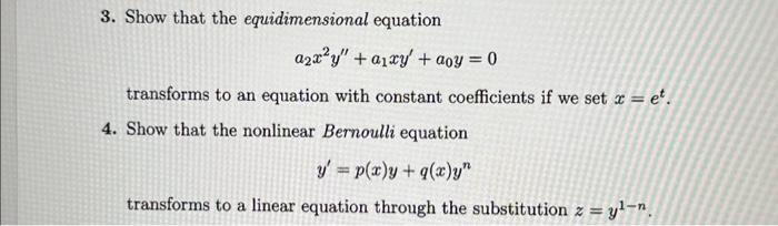 Solved 3. Show that the equidimensional equation | Chegg.com