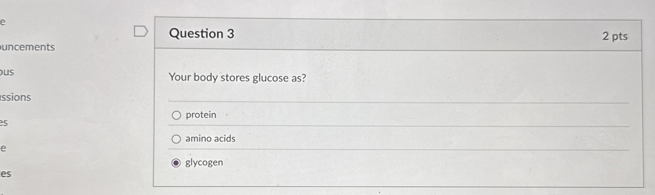 Solved Question 32 ptsYour body stores glucose | Chegg.com Solved Question 32 ptsYour body stores glucose | Chegg.com