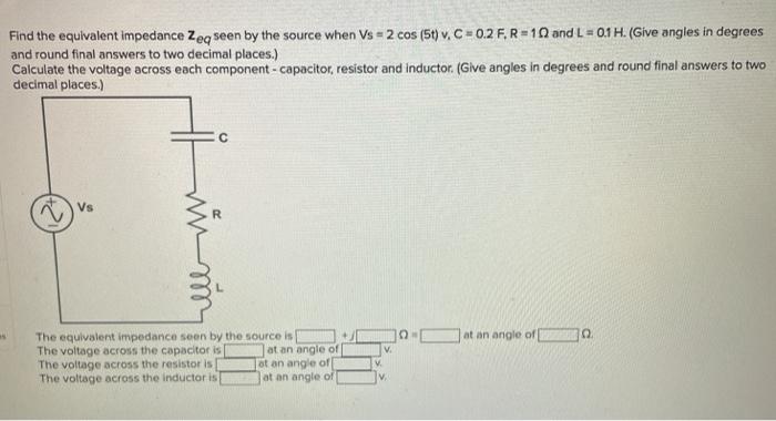 Solved Find the equivalent impedance Zeq seen by the source | Chegg.com