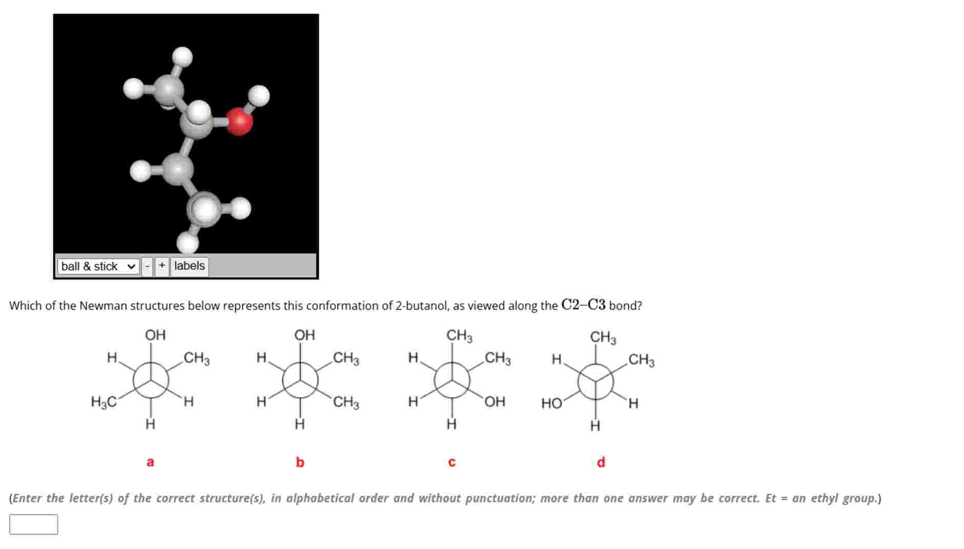 Which of the Newman structures below represents this | Chegg.com