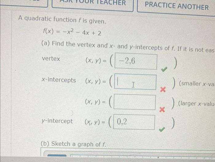 Solved A quadratic function f is given. f(x)=−x2−4x+2 (a) | Chegg.com