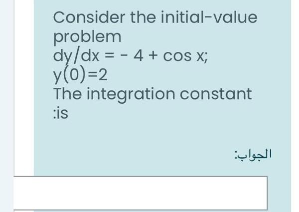 Solved Consider the initial-value problem dy/dx = - 4 + cos | Chegg.com