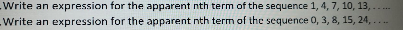 Solved Write an expression for the apparent nth term of the | Chegg.com