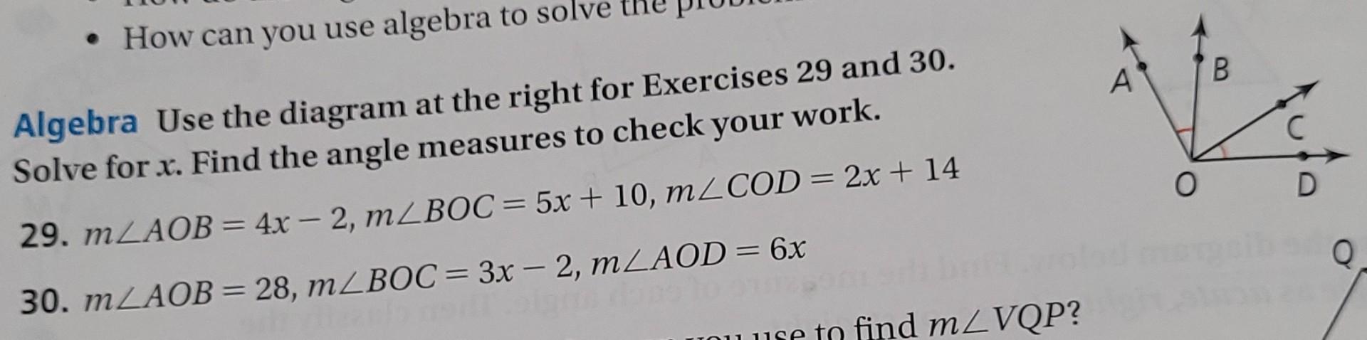 Solved Algebra Use the diagram at the right for Exercises 29 | Chegg.com