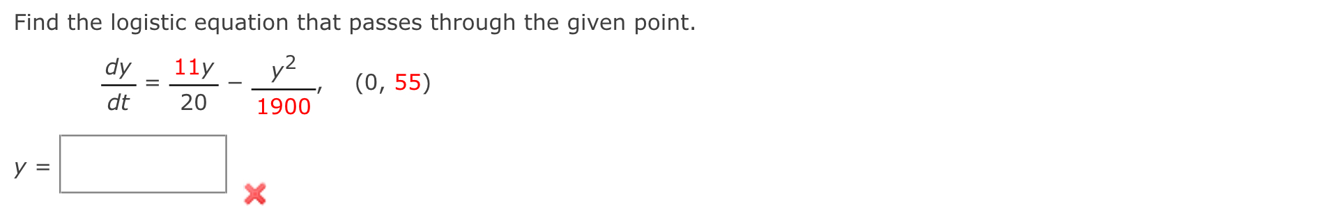 Solved Find the logistic equation that passes through the | Chegg.com