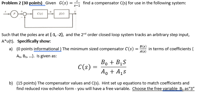 Solved Problem 2 ( 30 ﻿points) ﻿Given G(s)=2s-1 ﻿find a | Chegg.com