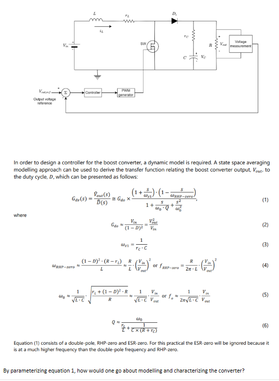 Solved In order to design a controller for the boost | Chegg.com