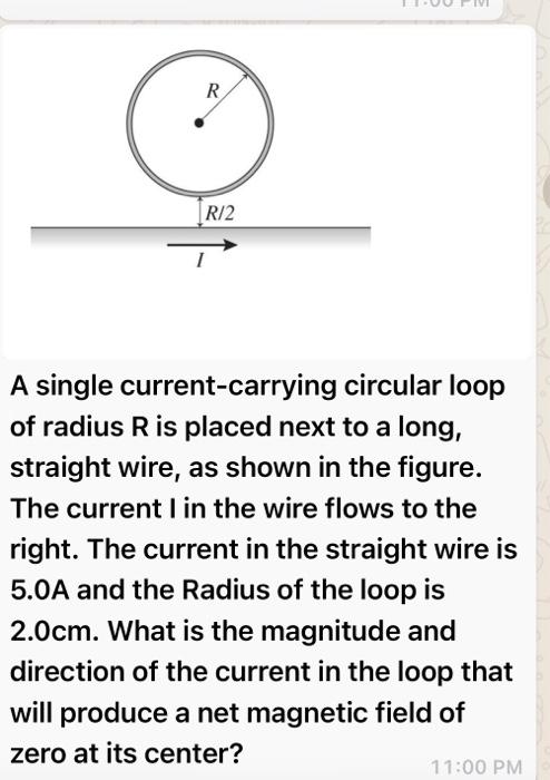 Solved R R/2 A single current-carrying circular loop of | Chegg.com