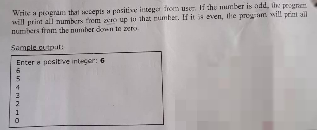 Solved Write a program that accepts a positive integer from | Chegg.com