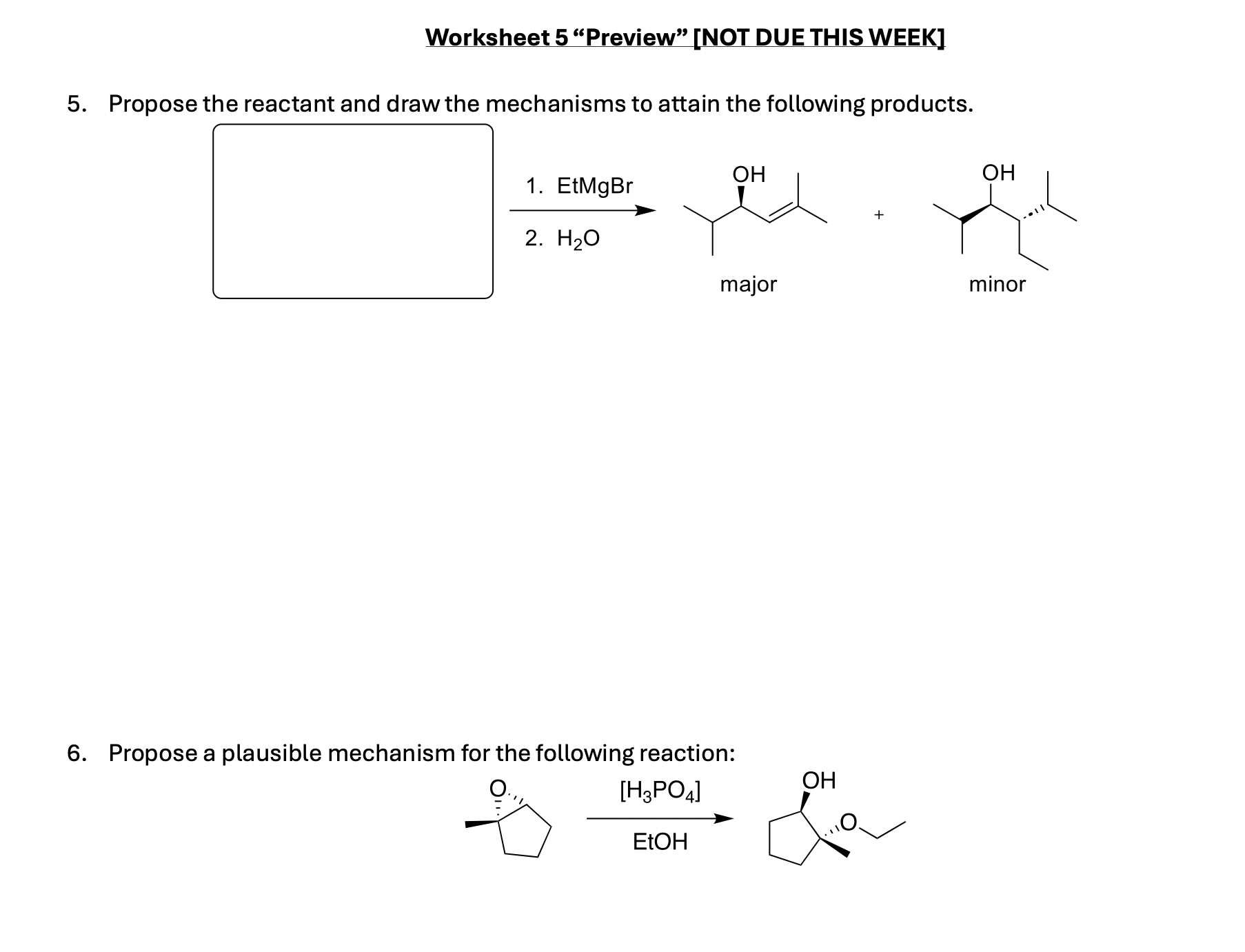 Solved Propose the reactant and draw the mechanisms to | Chegg.com