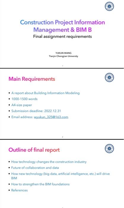 Solved Construction Project Information Management \& BIM B | Chegg.com