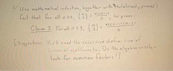 Solved 1) Use mathemalical induchon, toge ther with the | Chegg.com