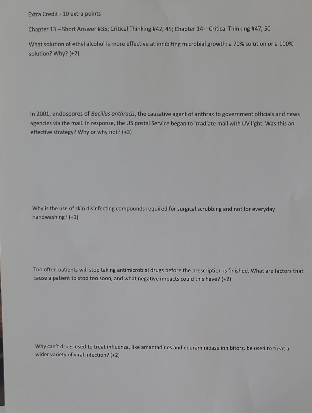 Solved Extra Credit - 10 extra points Chapter 13 - Short | Chegg.com