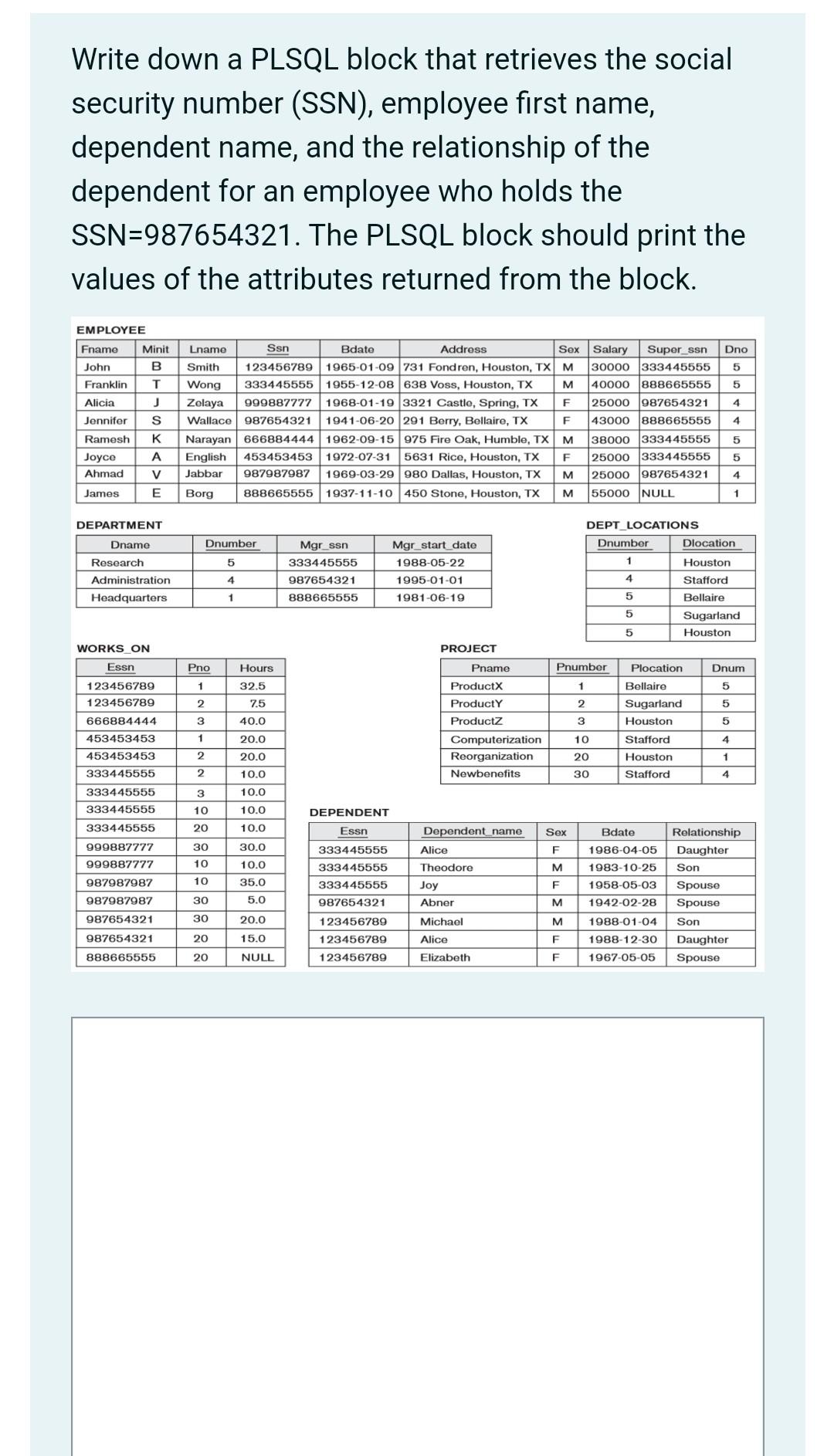 Solved Write down a PLSQL block that retrieves the social | Chegg.com