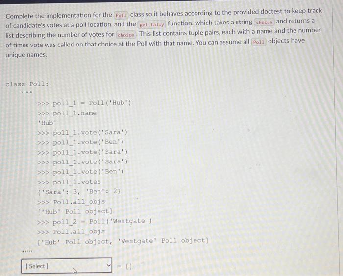 Complete the implementation for the class so it | Chegg.com