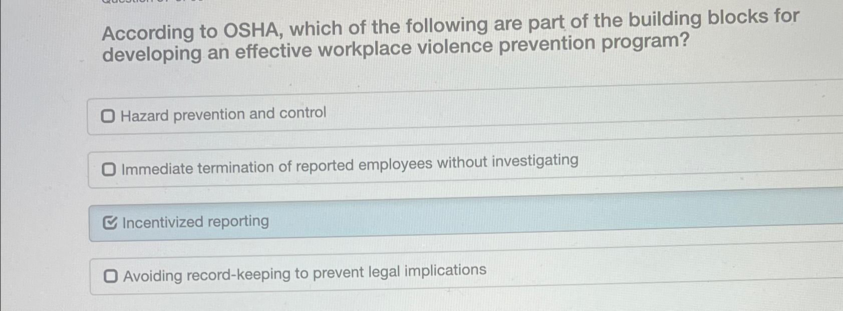 Solved According to OSHA, which of the following are part of | Chegg.com