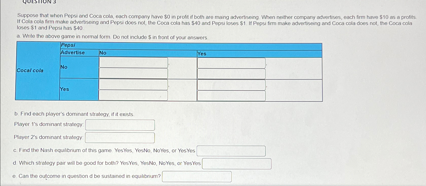 Solved Suppose that when Pepsi and Coca cola, each company | Chegg.com