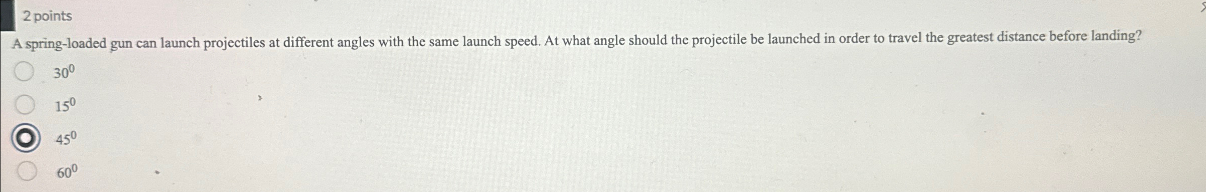 Solved 2 ﻿pointsA spring-loaded gun can launch projectiles | Chegg.com