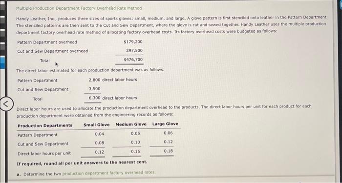 Solved Multiple Production Department Factory Overhead Rate | Chegg.com