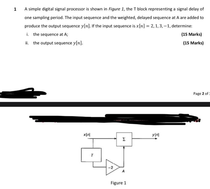 Solved 1 A simple digital signal processor is shown in | Chegg.com