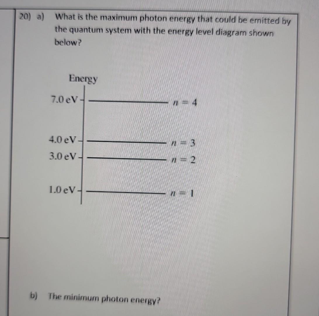 Solved a) What is the maximum photon energy that could be | Chegg.com