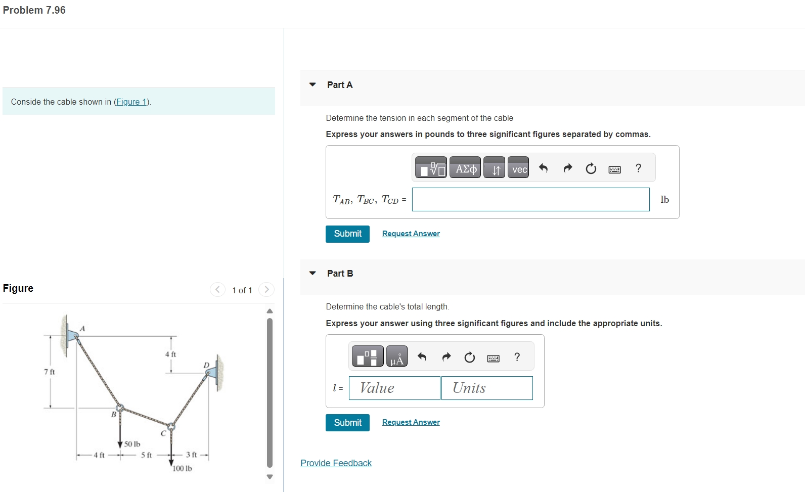 Solved Conside the cable shown in (Figure 1).FigureDetermine | Chegg.com