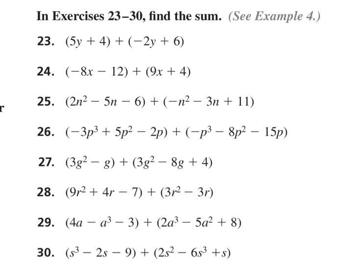 Solved polynominal equations and factoring Exercises 23-30, | Chegg.com