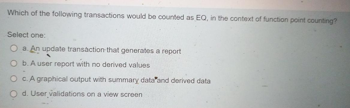 Solved Which of the following transactions would be counted | Chegg.com