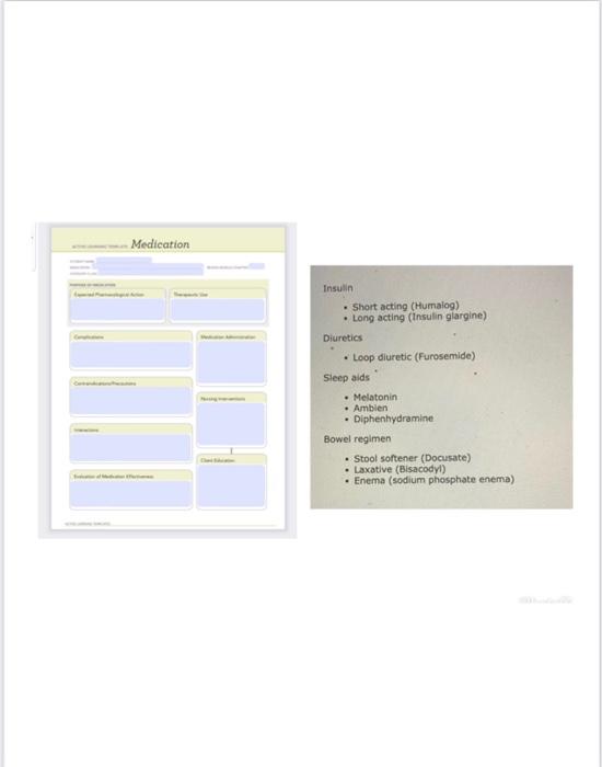 Insulin - Short acting (Humalog) - Long acting | Chegg.com