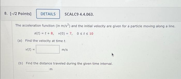 Solved 8. (-12 points) DETAILS SCALC9 4.4.063. The | Chegg.com