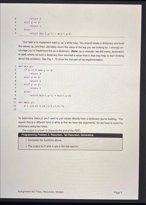 Solved 5 return 2 6 elif y | Chegg.com