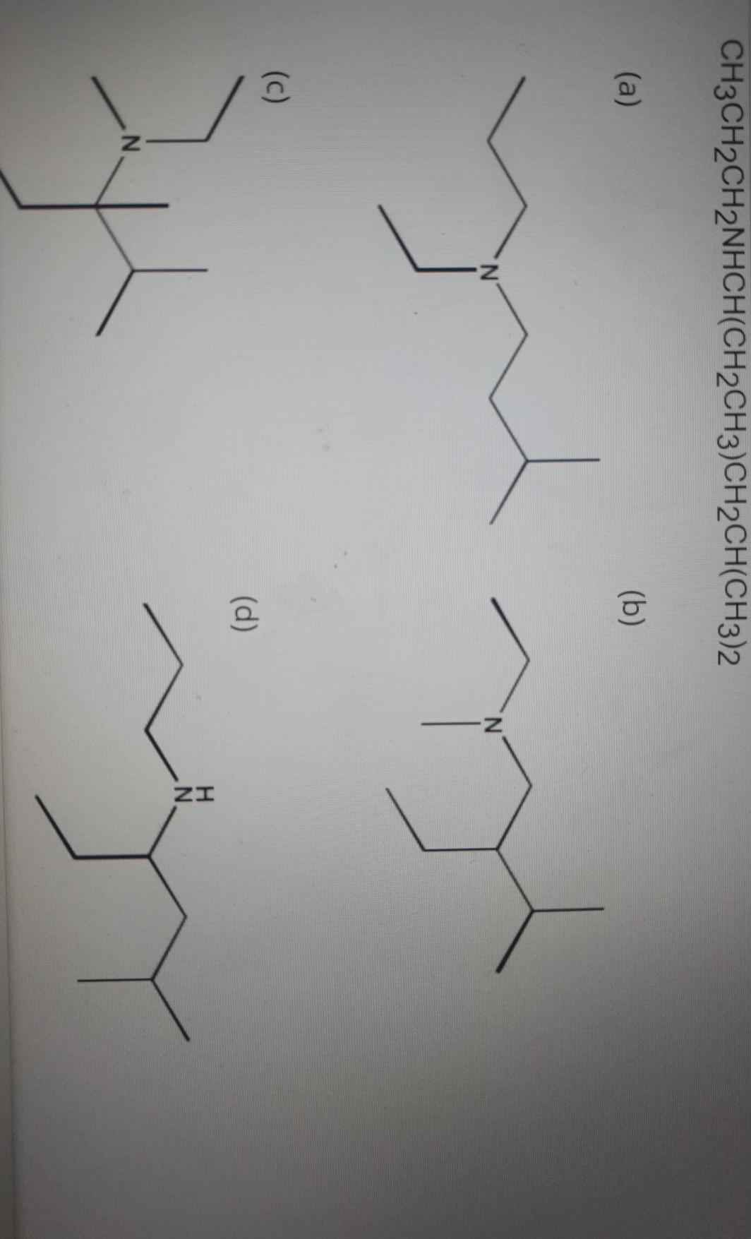 Solved Which is the correct line structure drawing [(a)-(d)] | Chegg.com