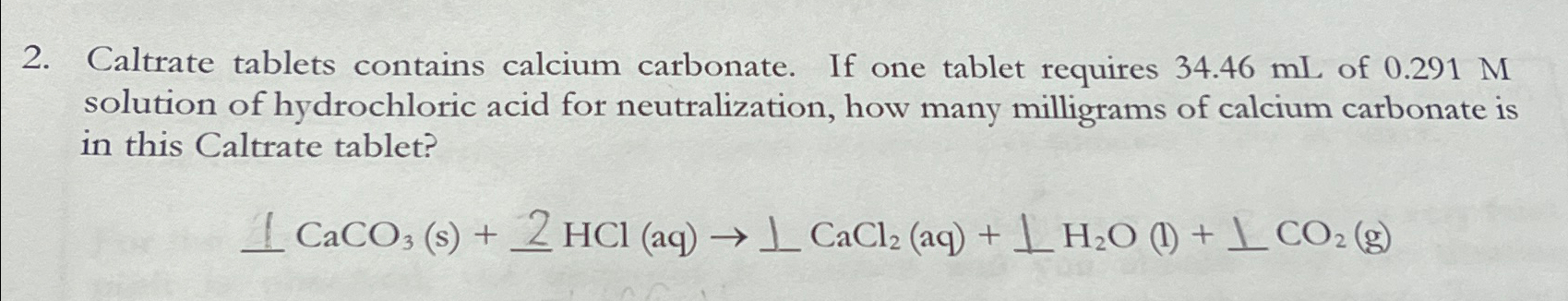Solved Caltrate tablets contains calcium carbonate. If one | Chegg.com
