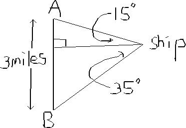 Solved The navigator of a ship at sea spots two lighthouses | Chegg.com