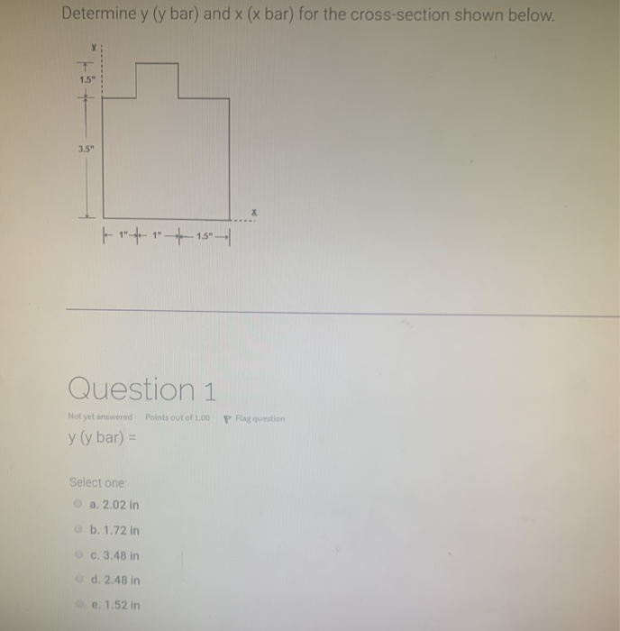 Solved Determine y (y bar) and x (x bar) for the | Chegg.com