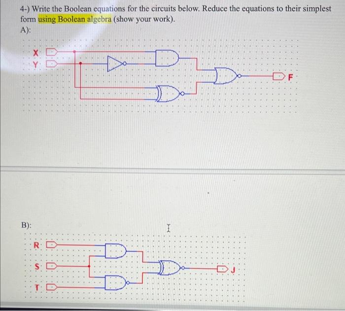 Solved 4 Write The Boolean Equations For The Circuits