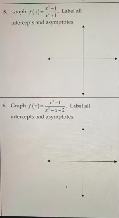 Solved x-1 5. Graph /(x)= Label all intercepts and | Chegg.com