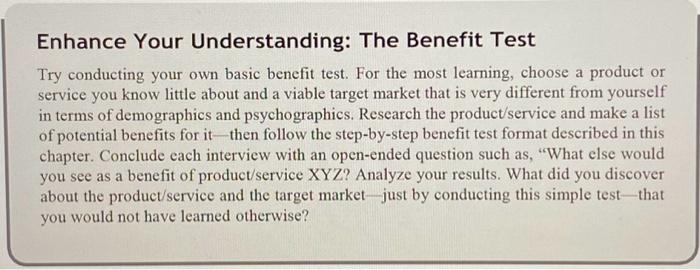Solved Benefit Tests Perhaps the most immediately useful and | Chegg.com