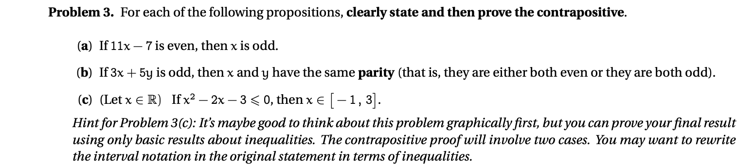 Problem 3. ﻿For each of the following propositions, | Chegg.com