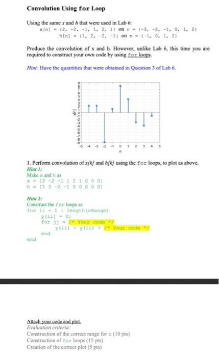Solved Convolution Using for Loop Using the same x and h | Chegg.com