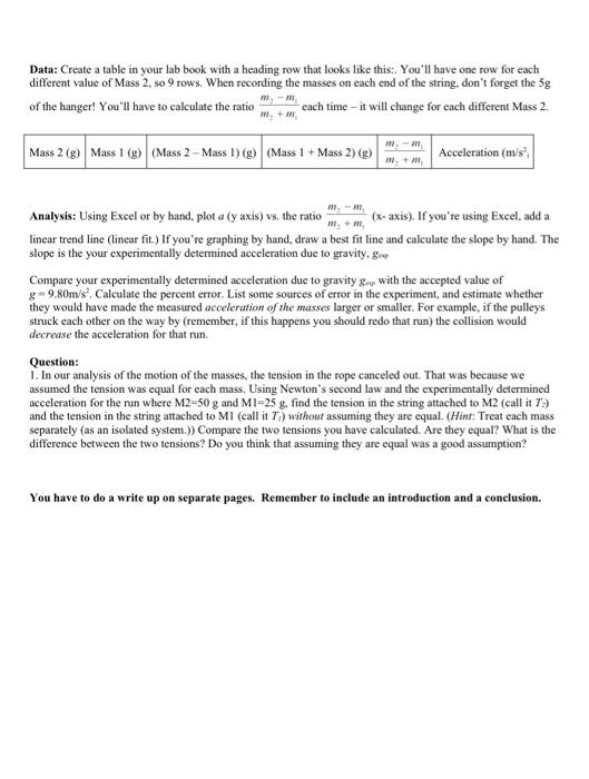 Solved Object: To experimentally determine the acceleration | Chegg.com