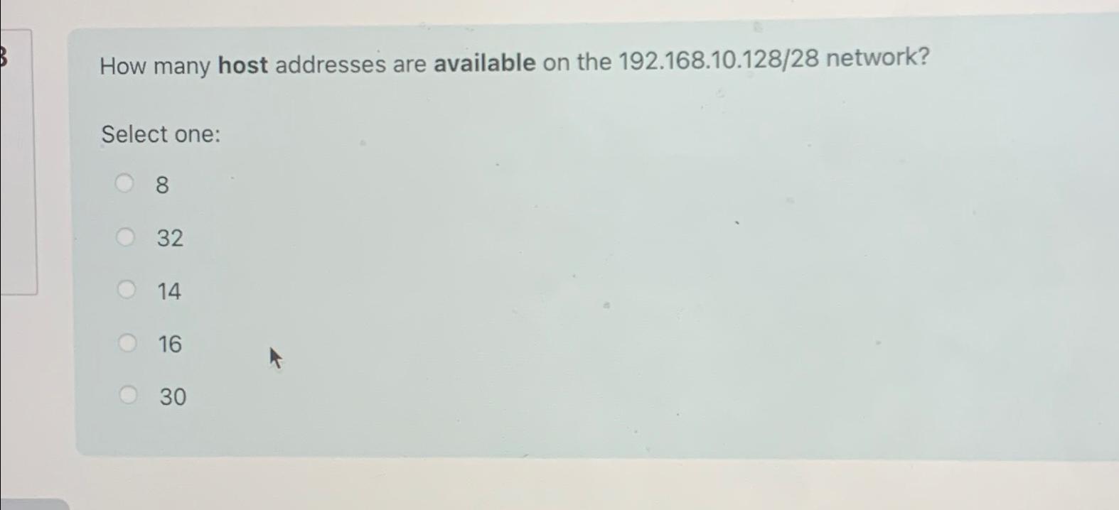 Solved How many host addresses are available on the | Chegg.com