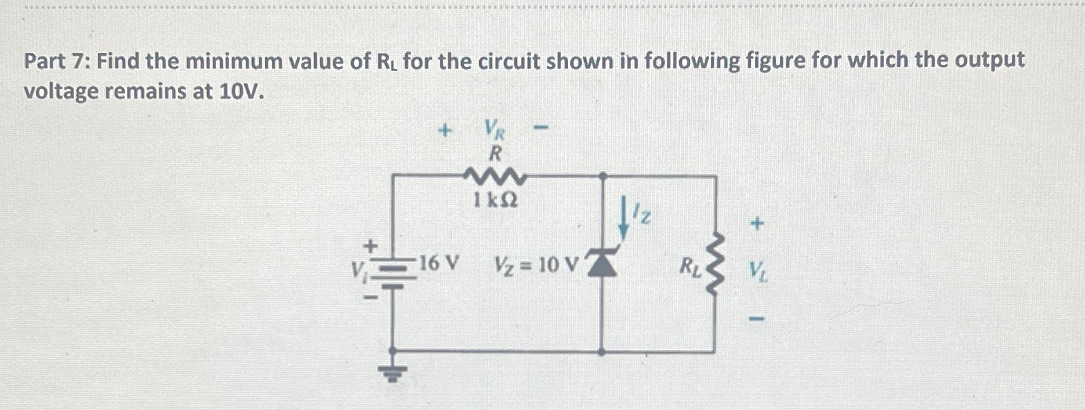 Solved Find the minimum value of RL ﻿for the circuit shown | Chegg.com