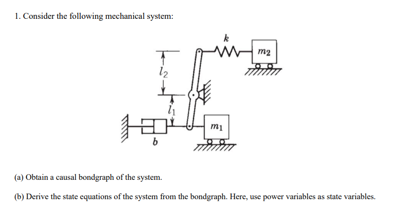 Solved Consider the following mechanical system:(a) ﻿Obtain | Chegg.com
