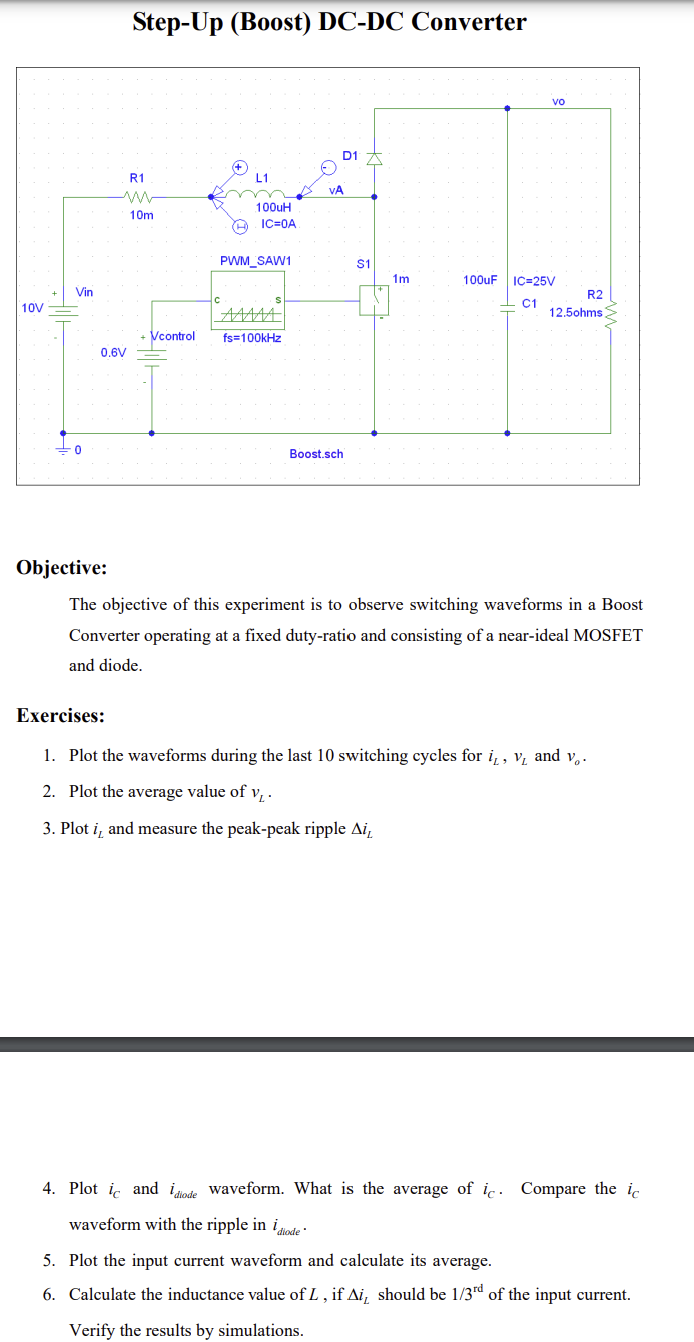 Solved Step-Up (Boost) ﻿DC-DC ConverterObjective:The | Chegg.com
